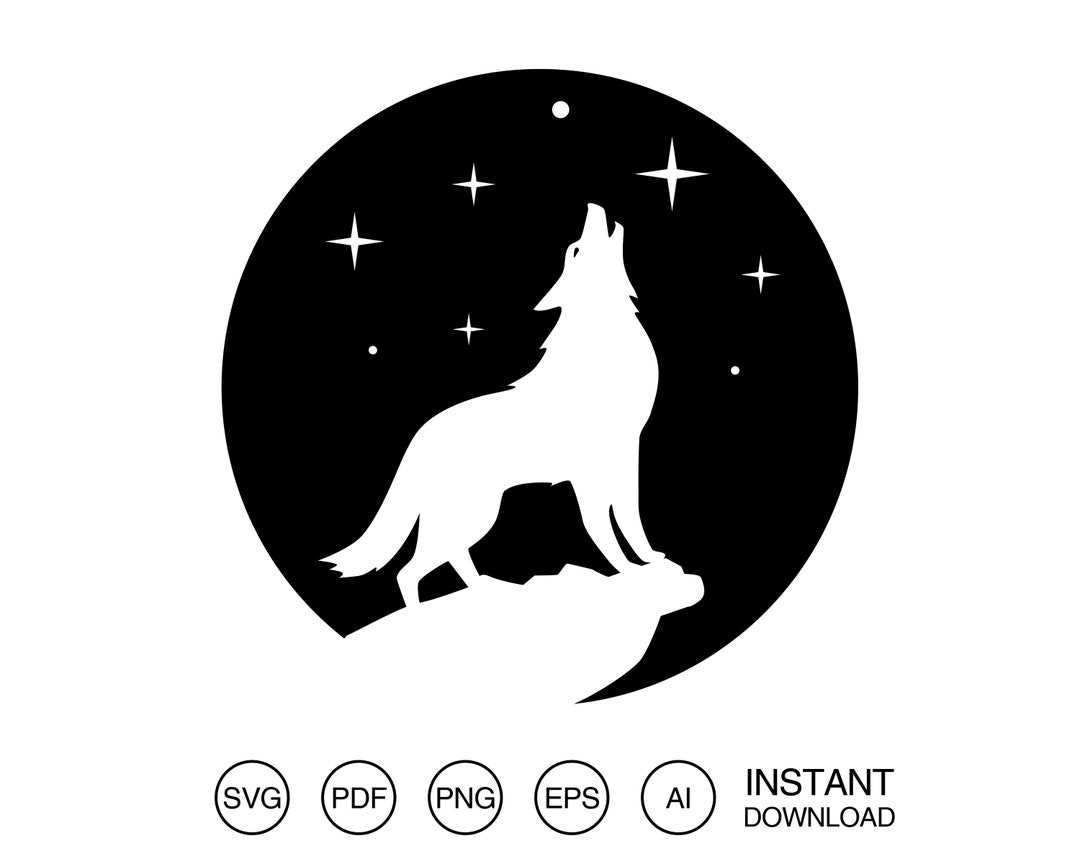 Howling Wolf (svg, Png, Pdf, Eps, Ai Files) (digital Download) - Etsy