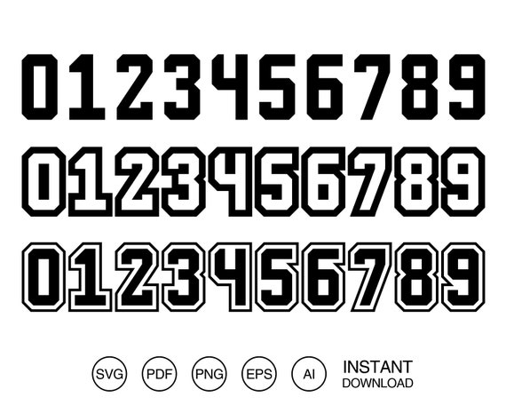 Sport Numbers Bundle 3 SVG Cut File for Cricut and Silhouette - Etsy