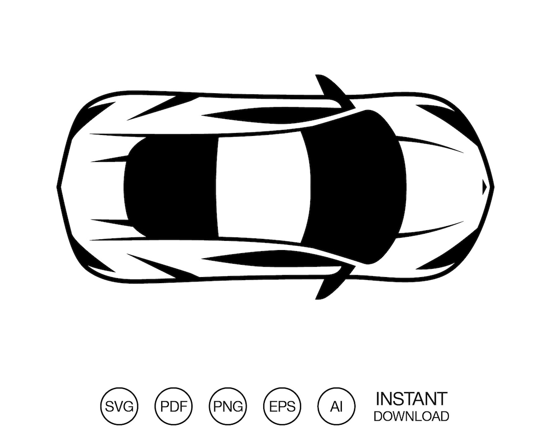 Sports Car Top View SVG - Etsy