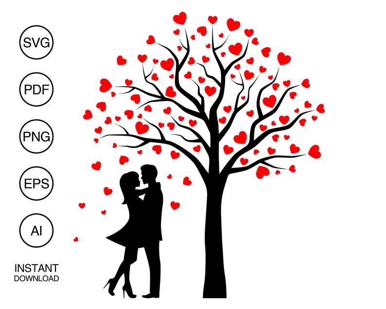 Couple Under Love Tree SVG - Etsy