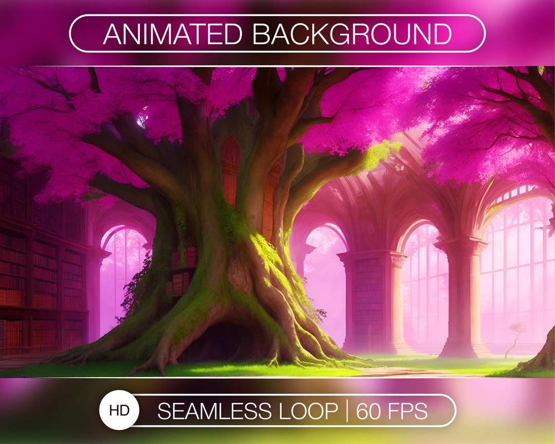 Animated Background for Twitch, Sakura Tree, Pink Stream Overlay ...