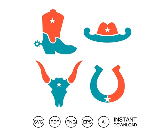 Cowboy Bundle SVG Cut File for Cricut and Silhouette - Etsy