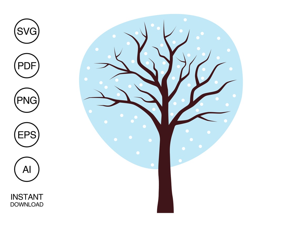 Winter Tree SVG - Etsy