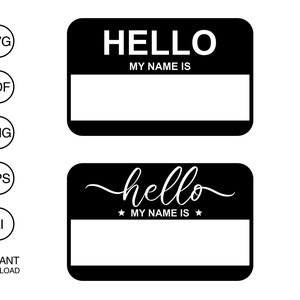 Hello My Name is SVG - Etsy