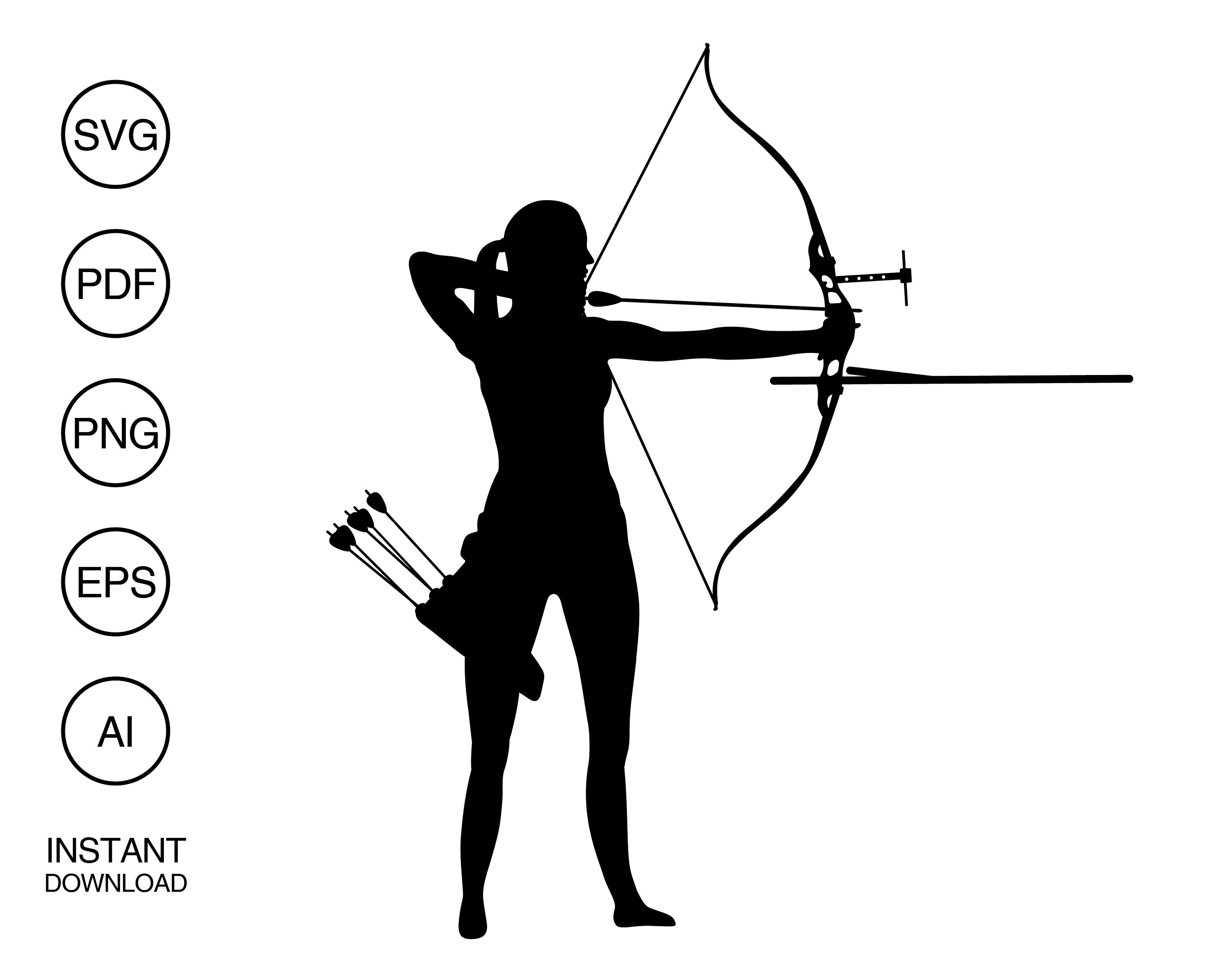 Woman Archer SVG - Etsy