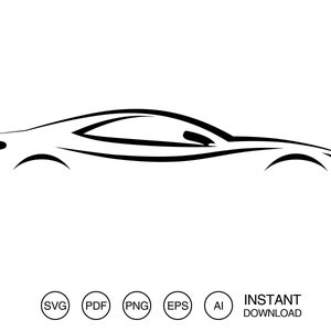 Sport Car Outline SVG - Etsy UK