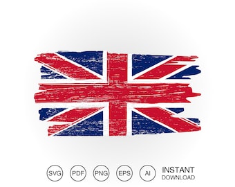 Union Jack Distorted Flag - Instant Digital Download, Svg, Bmp, Pdf ...