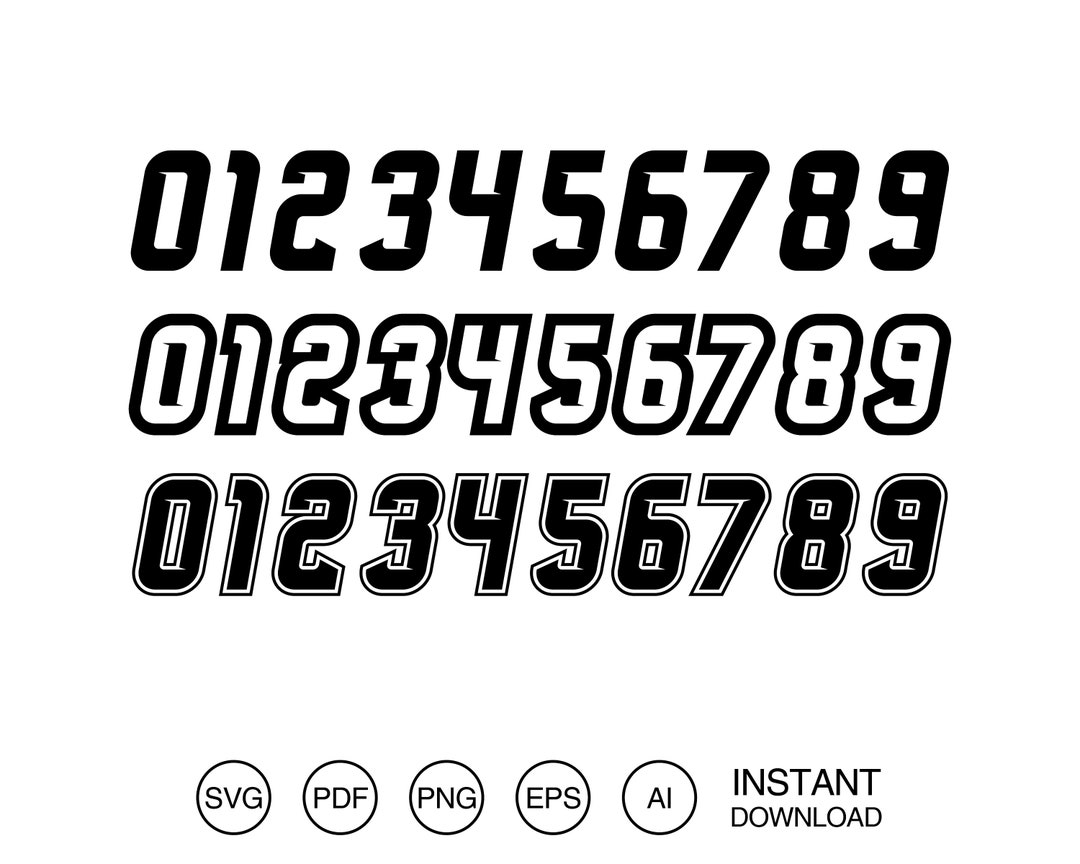 Sport Numbers Bundle 3 SVG Cut File for Cricut and Silhouette - Etsy