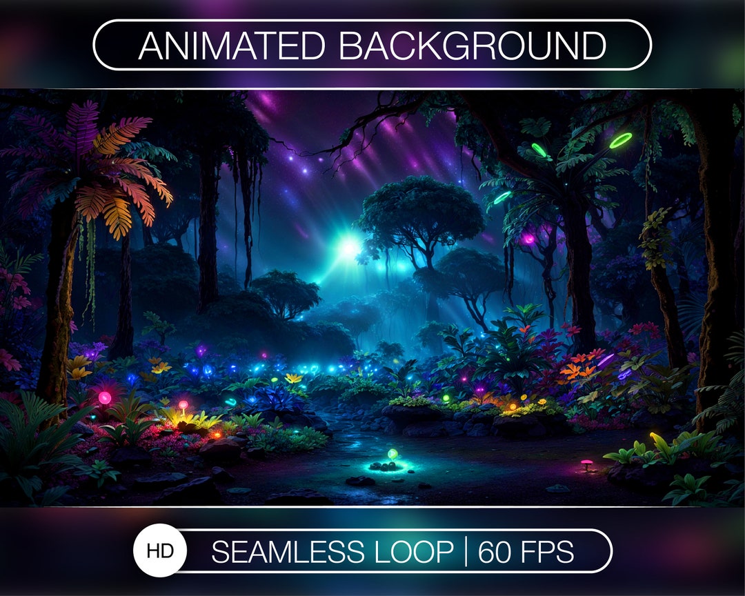 Animated Background for Twitch, Glowing Forest, Blue Stream Overlay ...