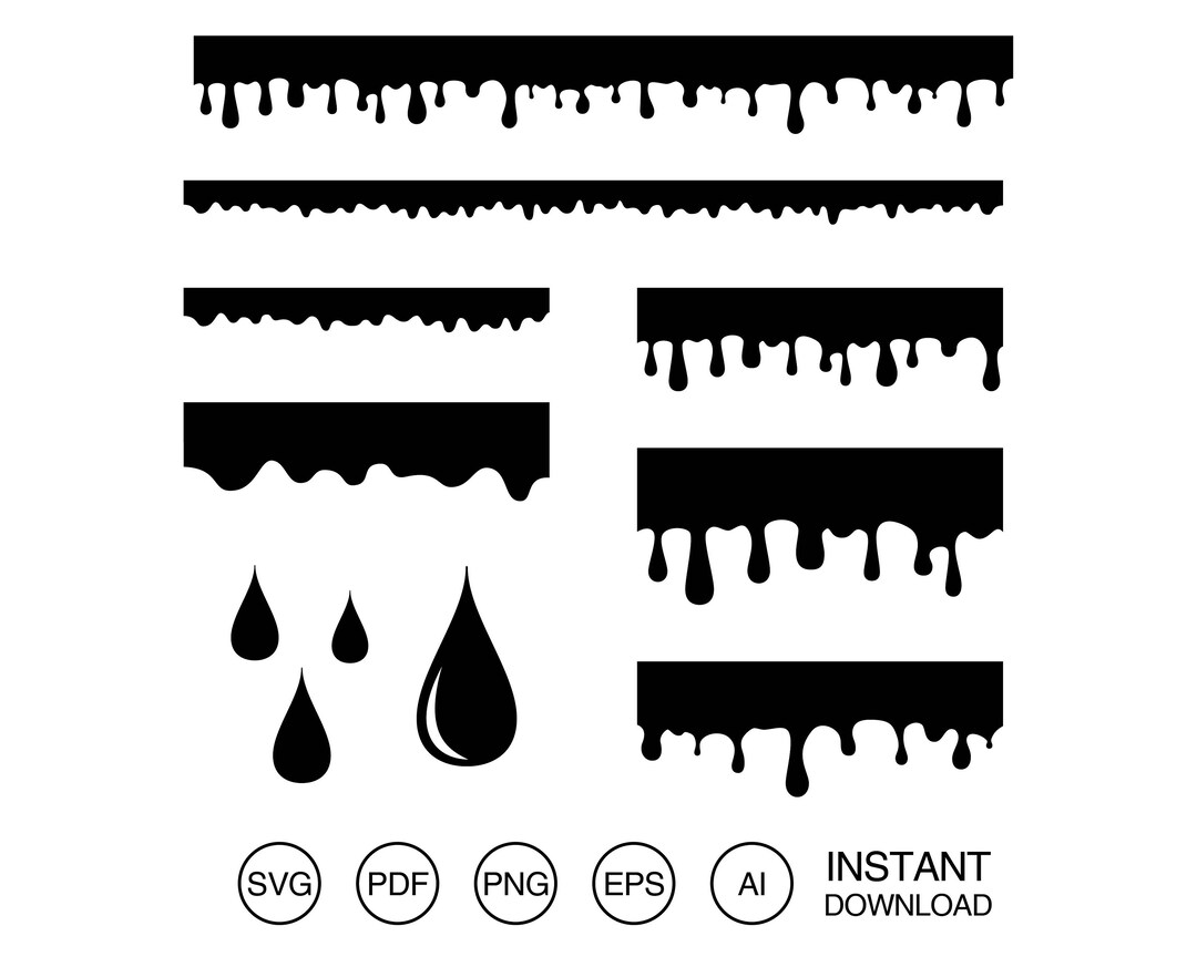 Dripping Borders Bundle SVG Cut File for Cricut and Silhouette - Etsy
