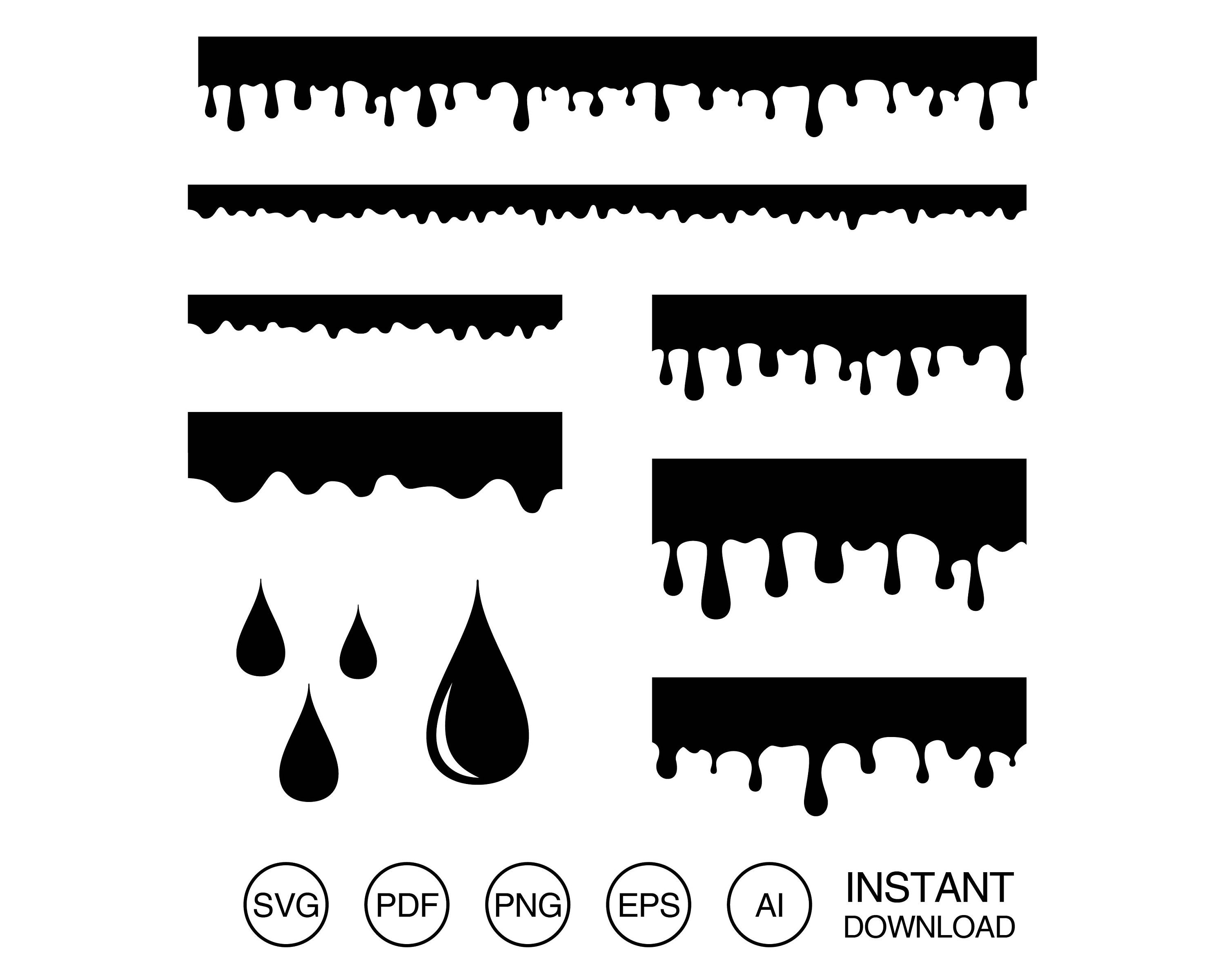Dripping Borders Bundle SVG Cut File for Cricut and Silhouette - Etsy
