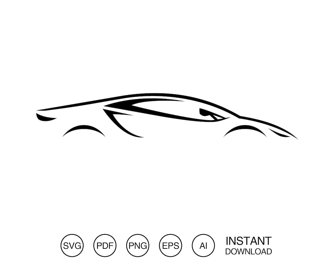 Sport Car Outline SVG - Etsy