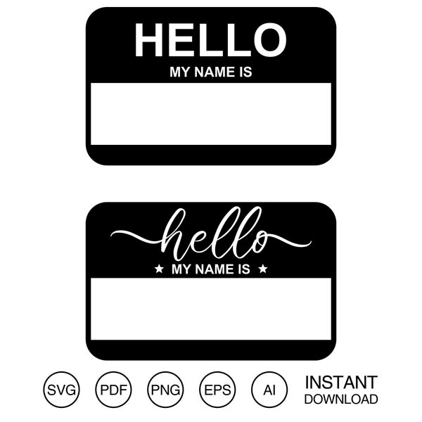 Hello My Name is Nametag - Etsy