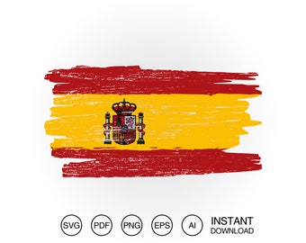 Spain Flag SVG Original Colors, Spain Flag Png, Commercial Use for ...