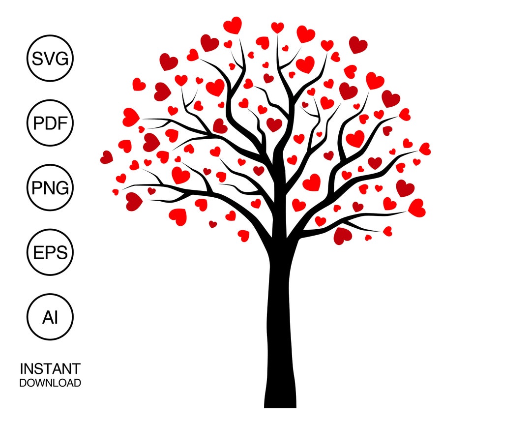 Love Tree SVG - Etsy