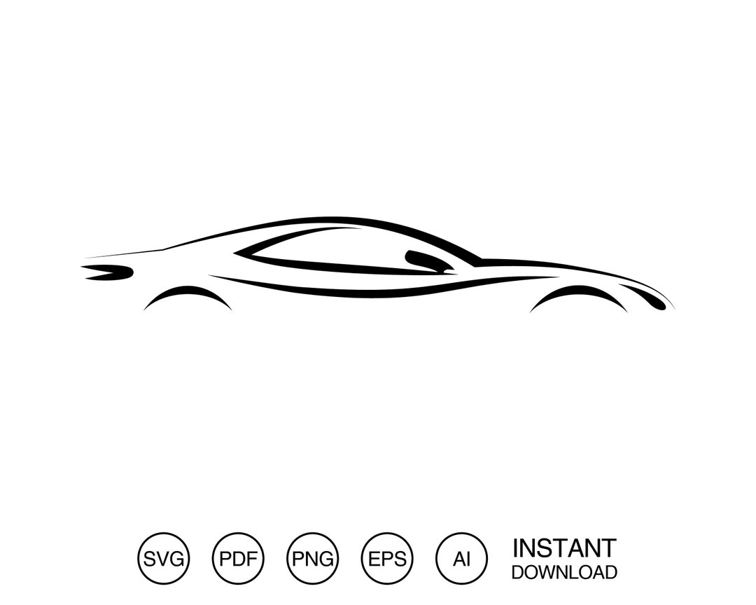 Sport Car Outline SVG - Etsy