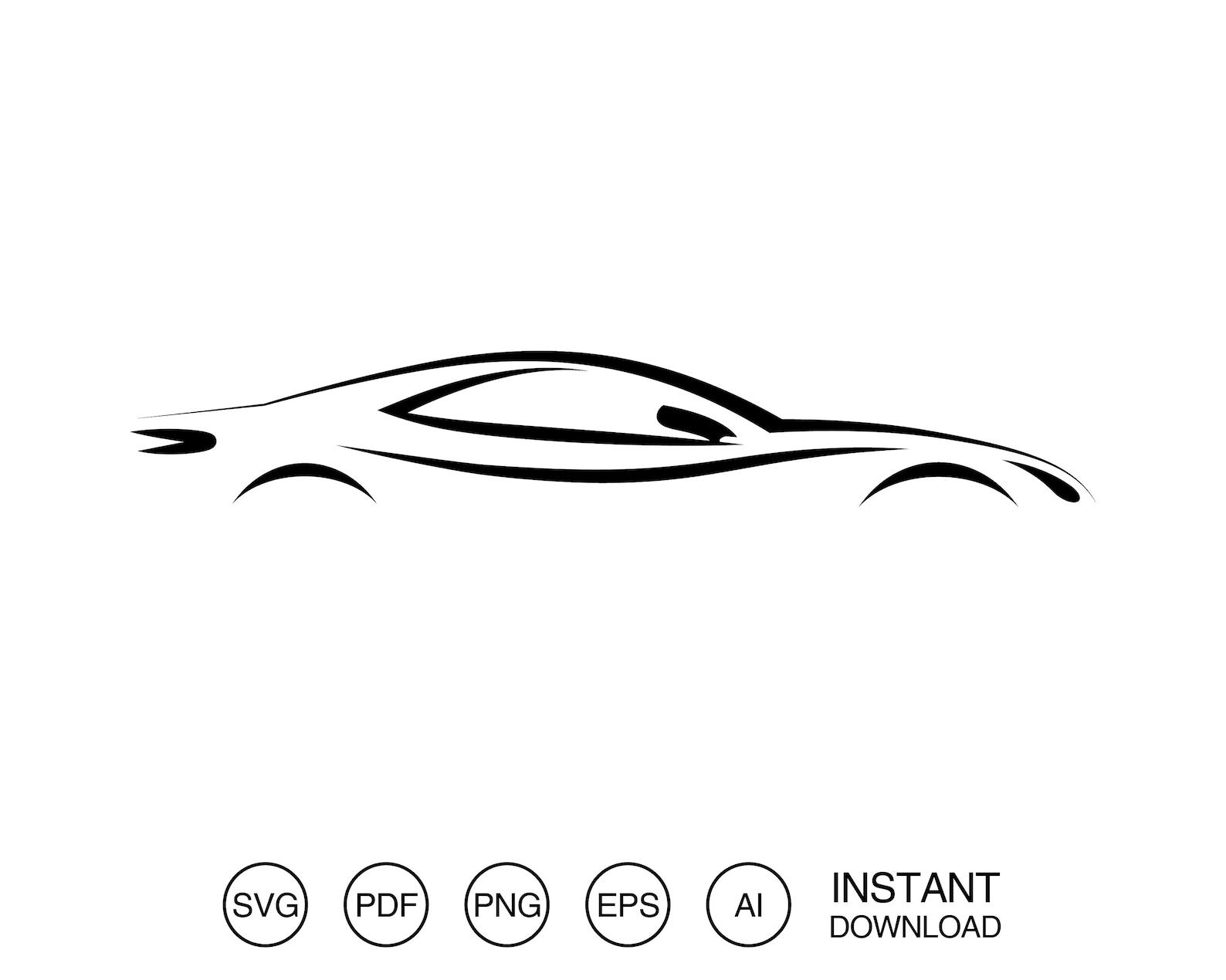Sport Car Outline SVG - Etsy