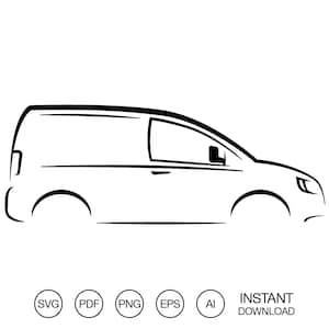 Sport Van Outline SVG - Etsy