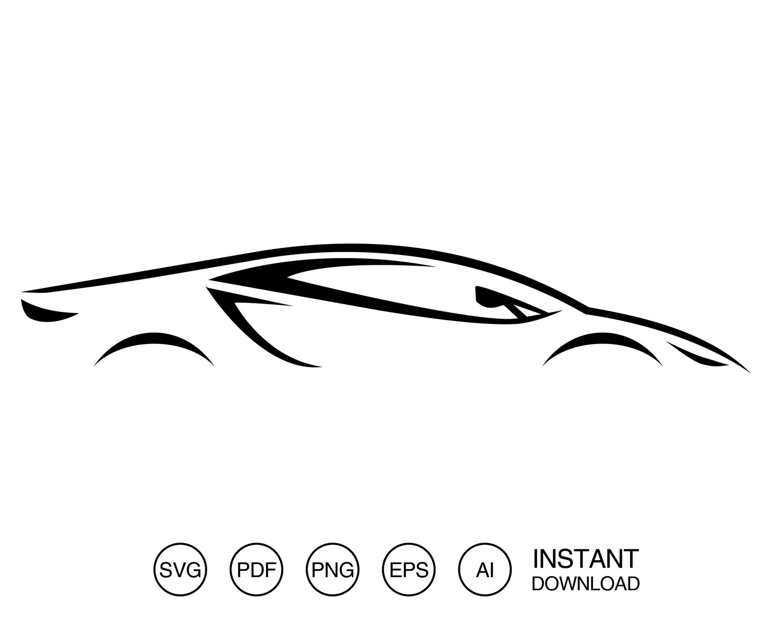 Sport Car Outline SVG - Etsy