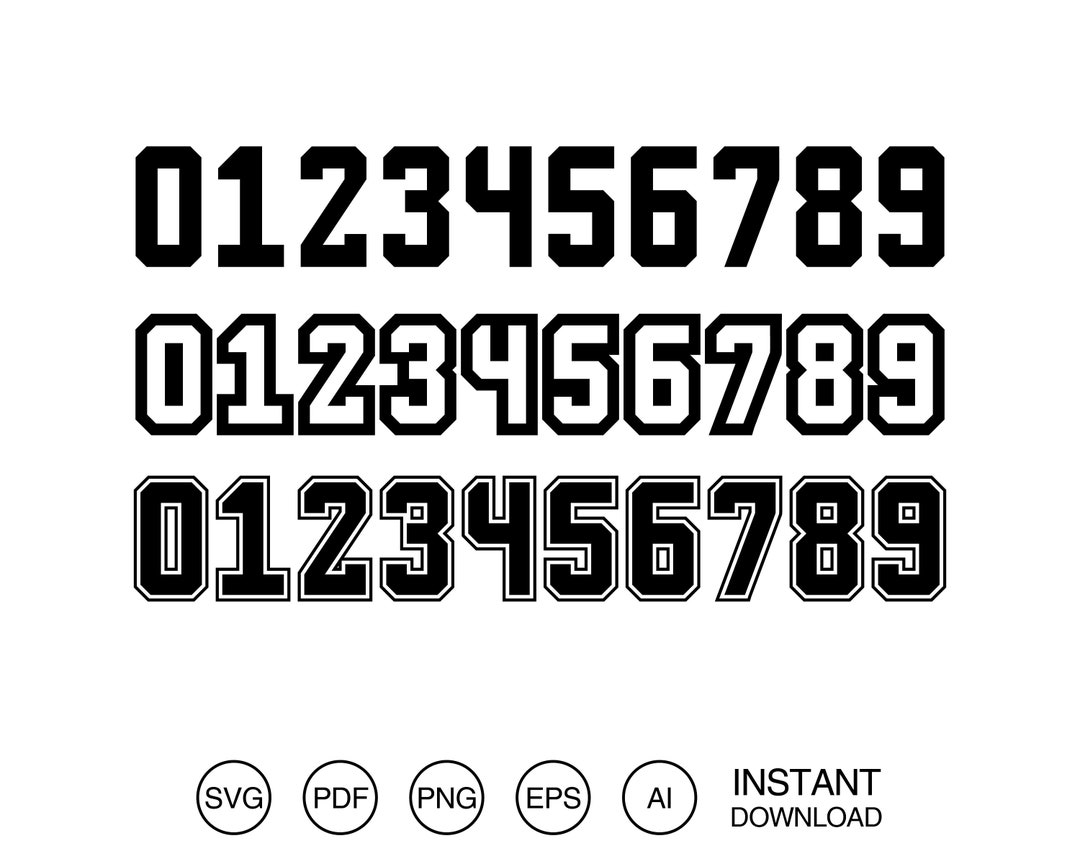 Sport Numbers Bundle 3 SVG Cut File for Cricut and Silhouette - Etsy