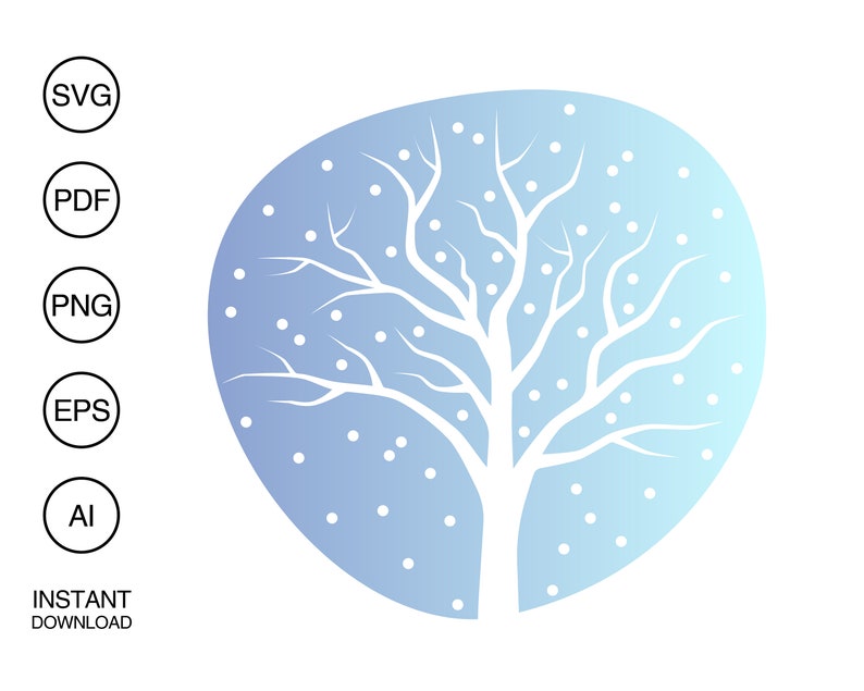 Winter Tree SVG - Etsy