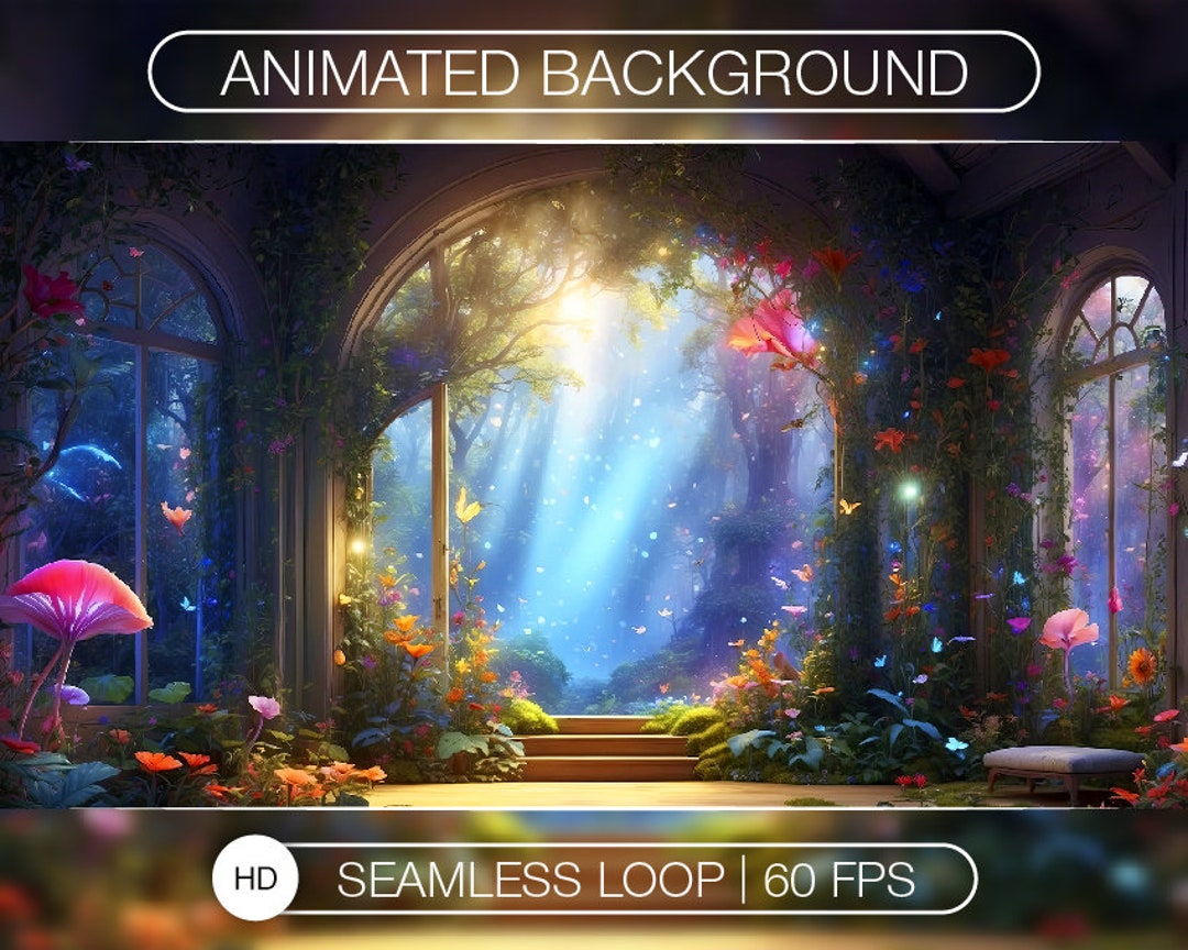 Animated Background for Twitch, Magical Forest Room, Green Stream ...