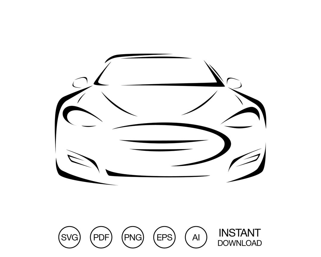 Car Front Outline SVG - Etsy