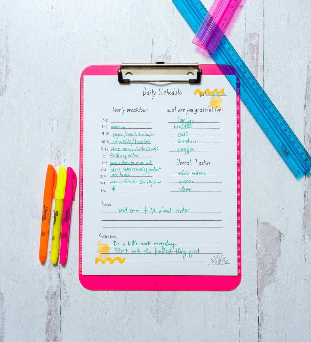 Daily Schedule- Digital Download - Etsy