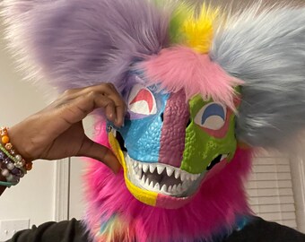 Dino Mask Rainbow - Etsy
