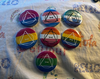 Theta Delta Fern-pattern Pin Therian Pride Therian Gear - Etsy