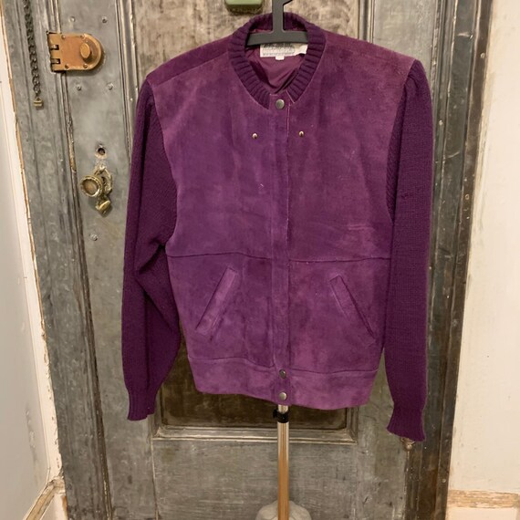 Vintage 80s City Splits Purple Suede and Knit Zip up Jacket - Etsy