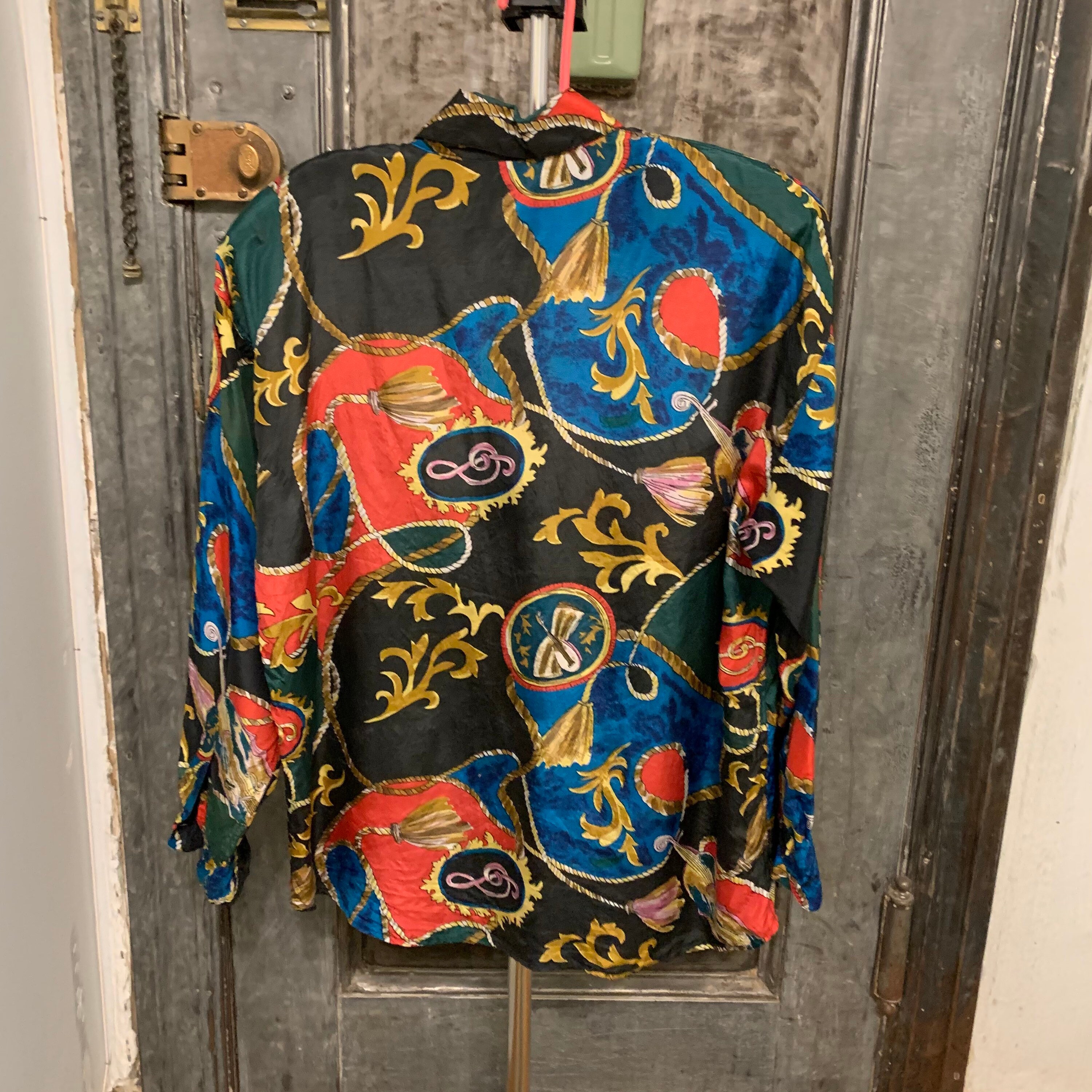 Large Vintage 80s 90s Basic Editions Silk Funky Preppy Designer Style ...