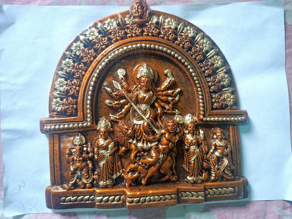 Maa Durga Family Frame Terracotta. Family Frame of God Dugga. - Etsy