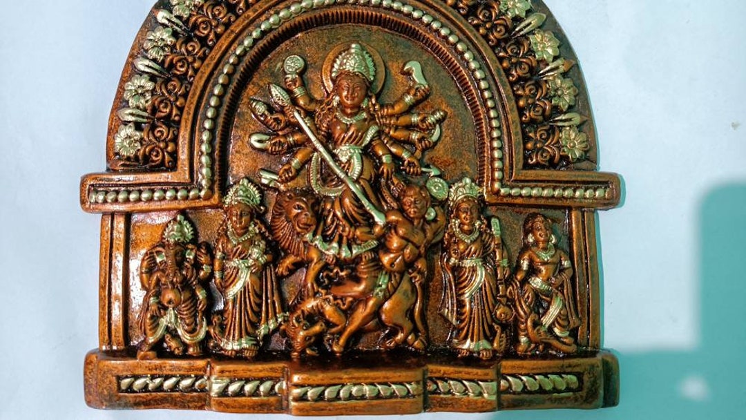 Maa Durga Family Frame Terracotta. Family Frame of God Dugga. - Etsy