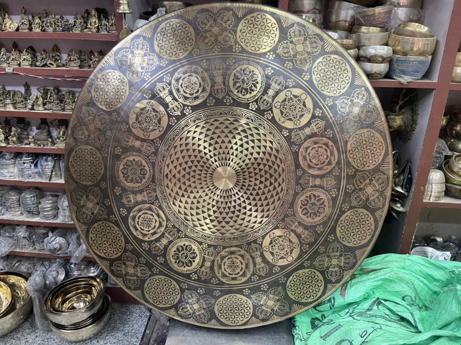 100 CM Extra Large Healing Gongs Flower of Life Group Healing Big ...