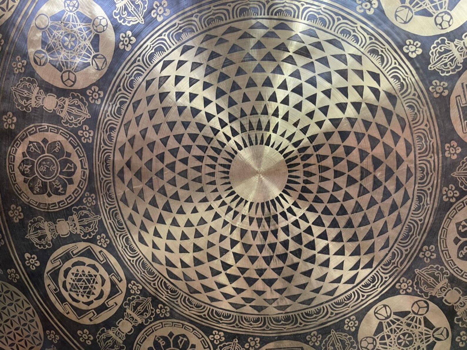 100 CM Extra Large Healing Gongs Flower of Life Group Healing Big ...