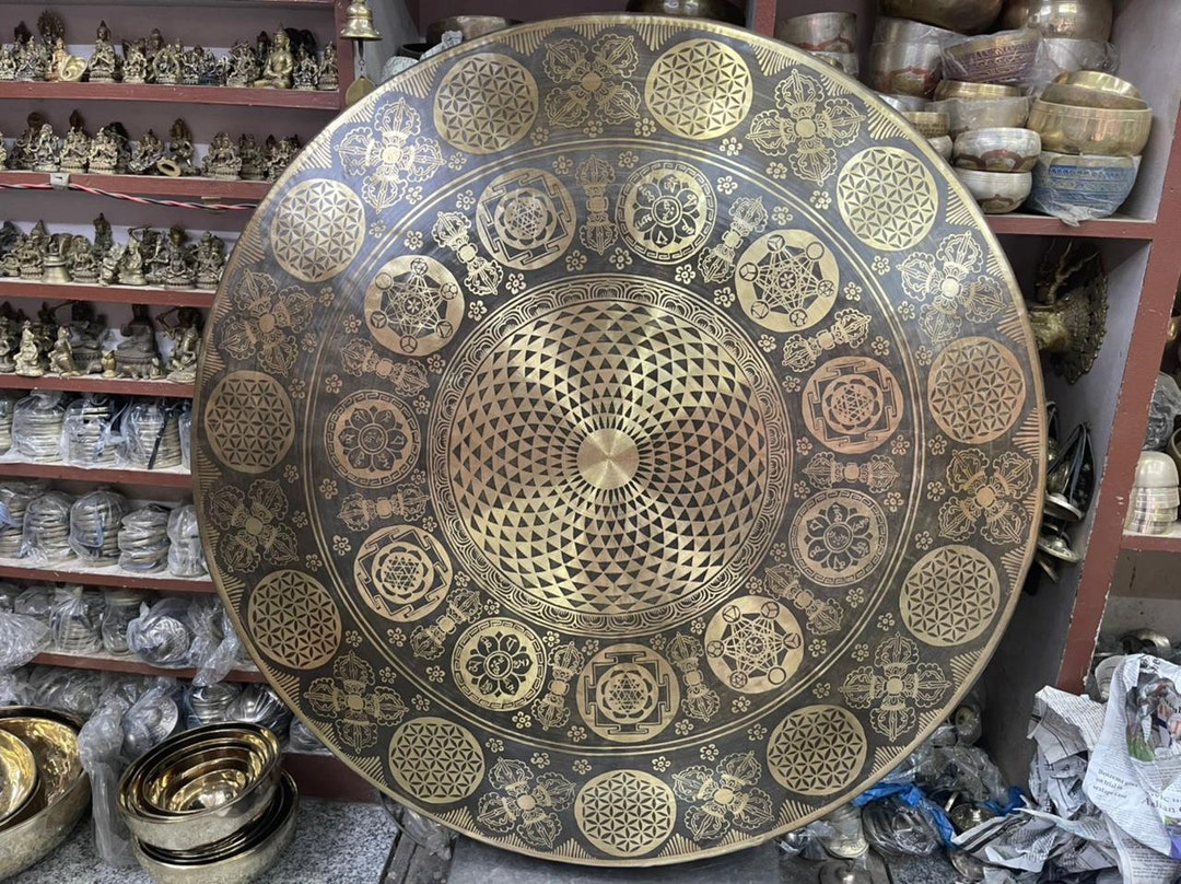 100 CM Extra Large Healing Gongs Flower of Life Group Healing Big ...