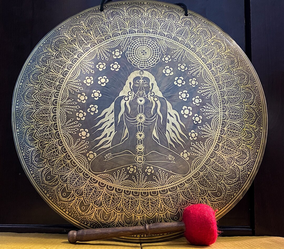 SALE 19 Inches Special Yogi Carving Tibetan Gong From Nepal - Etsy
