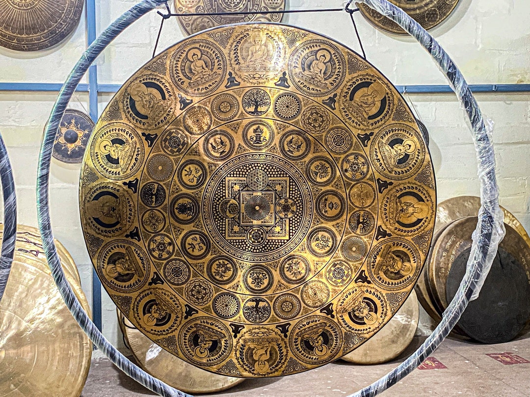 Sale Extra Large Special Carving Sound Healing Tibetan Gong From Nepal ...
