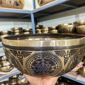 9 Inch Om Namah Shivaya Carving Singing Bowl-tibetan Singing Bowl ...