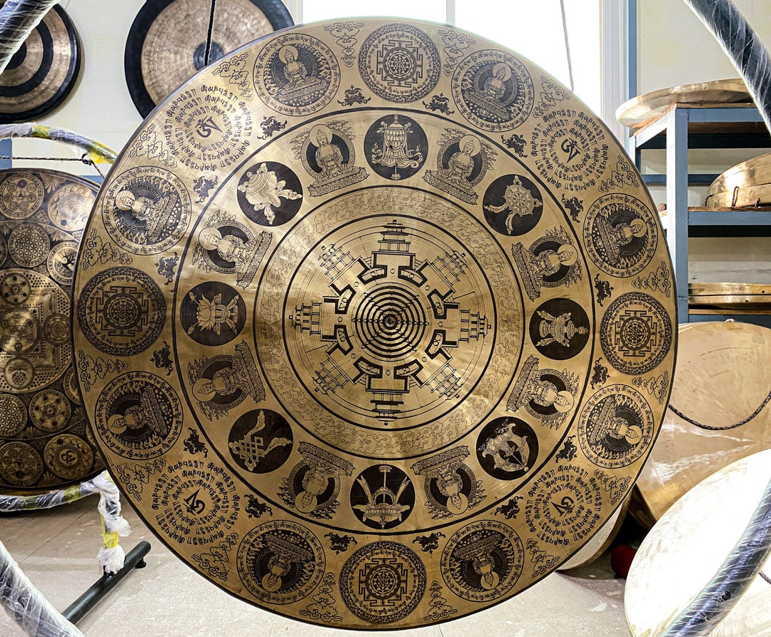 Sale 70cm Extra Large Special Carving Sound Healing Tibetan Gong From ...