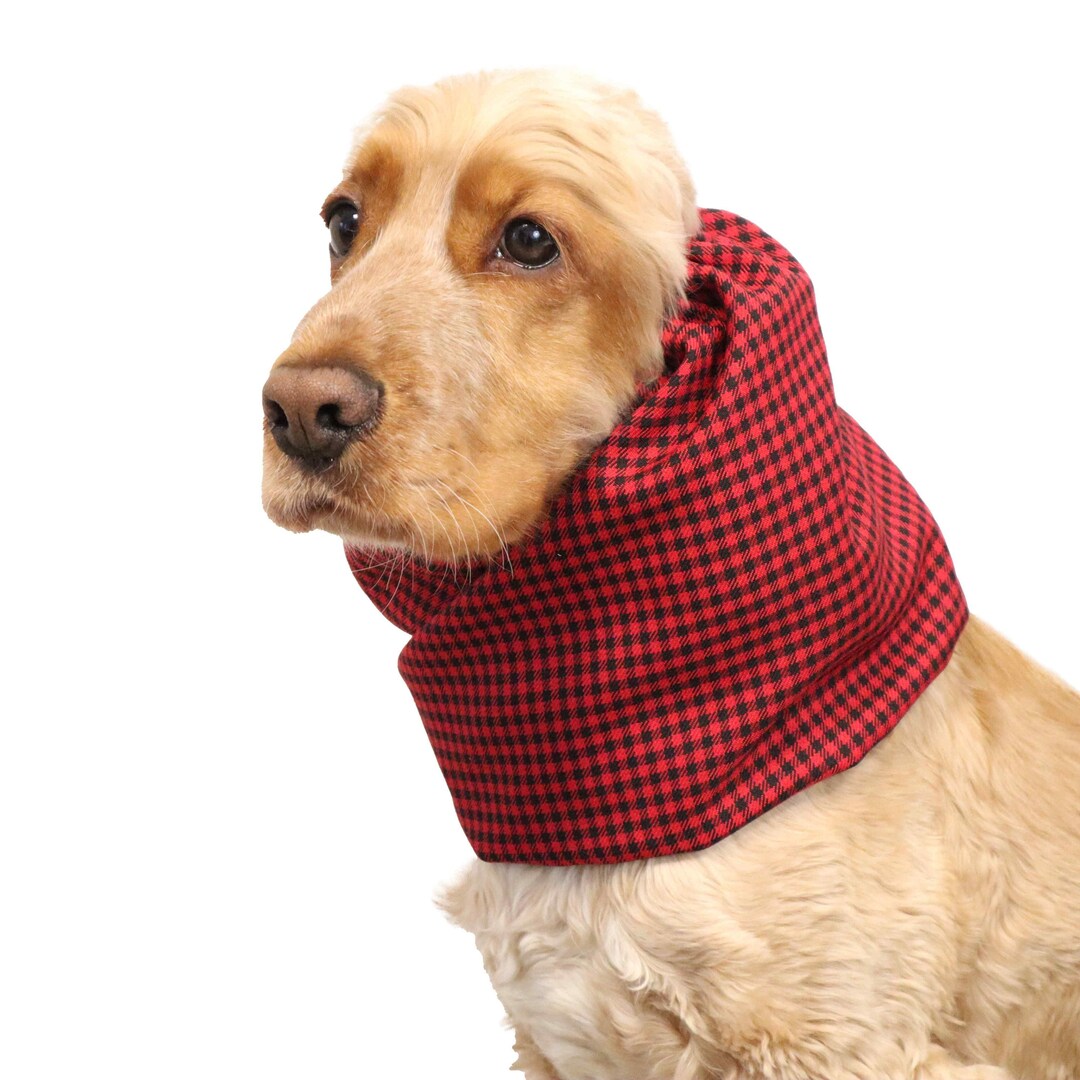 Buffalo Red Dog Snood | Flannel Plaid Cavalier Dog Snood | Cocker ...