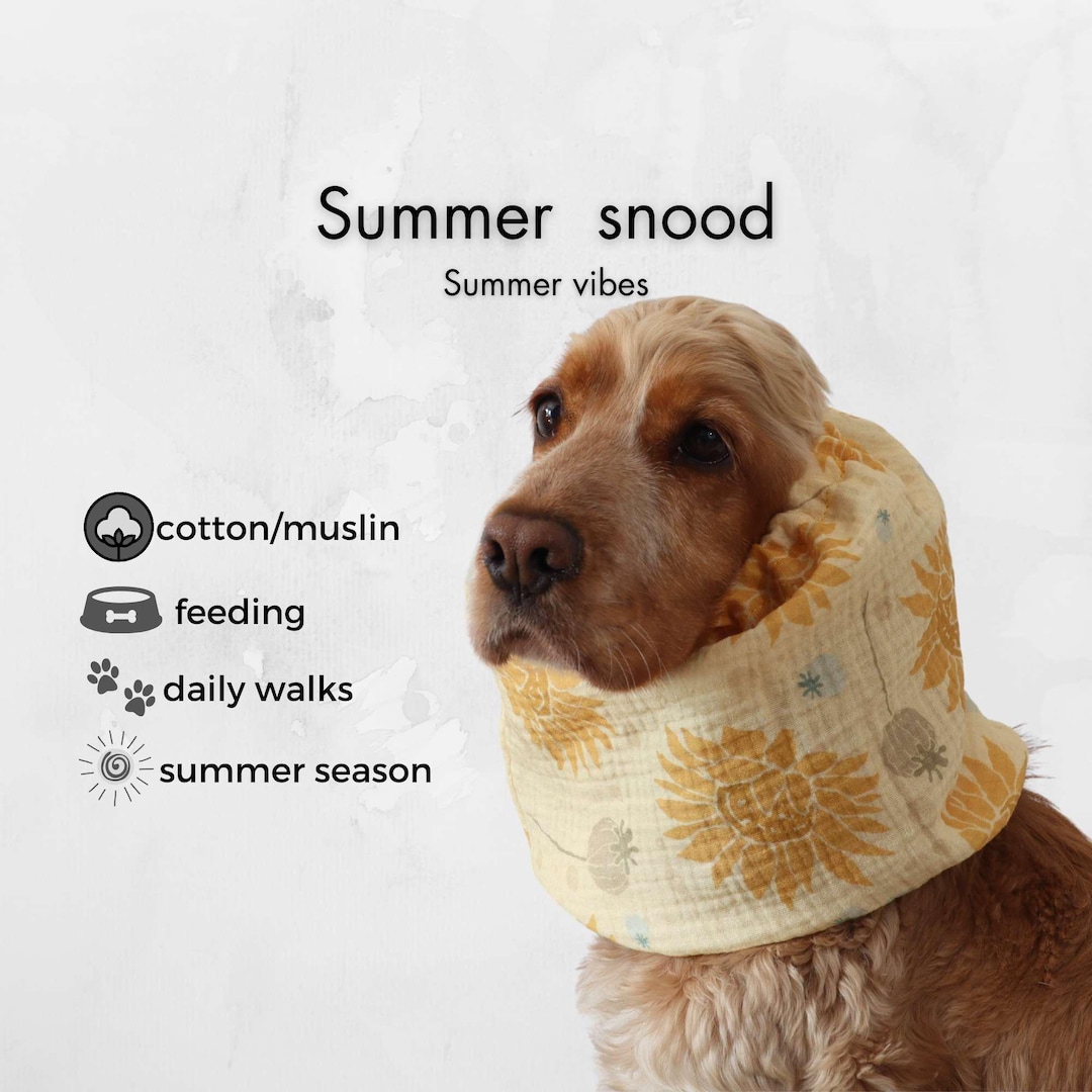 Pastel Yellow Dog Snood "summer Vibes" | Muslin Cocker Spaniel Snood ...