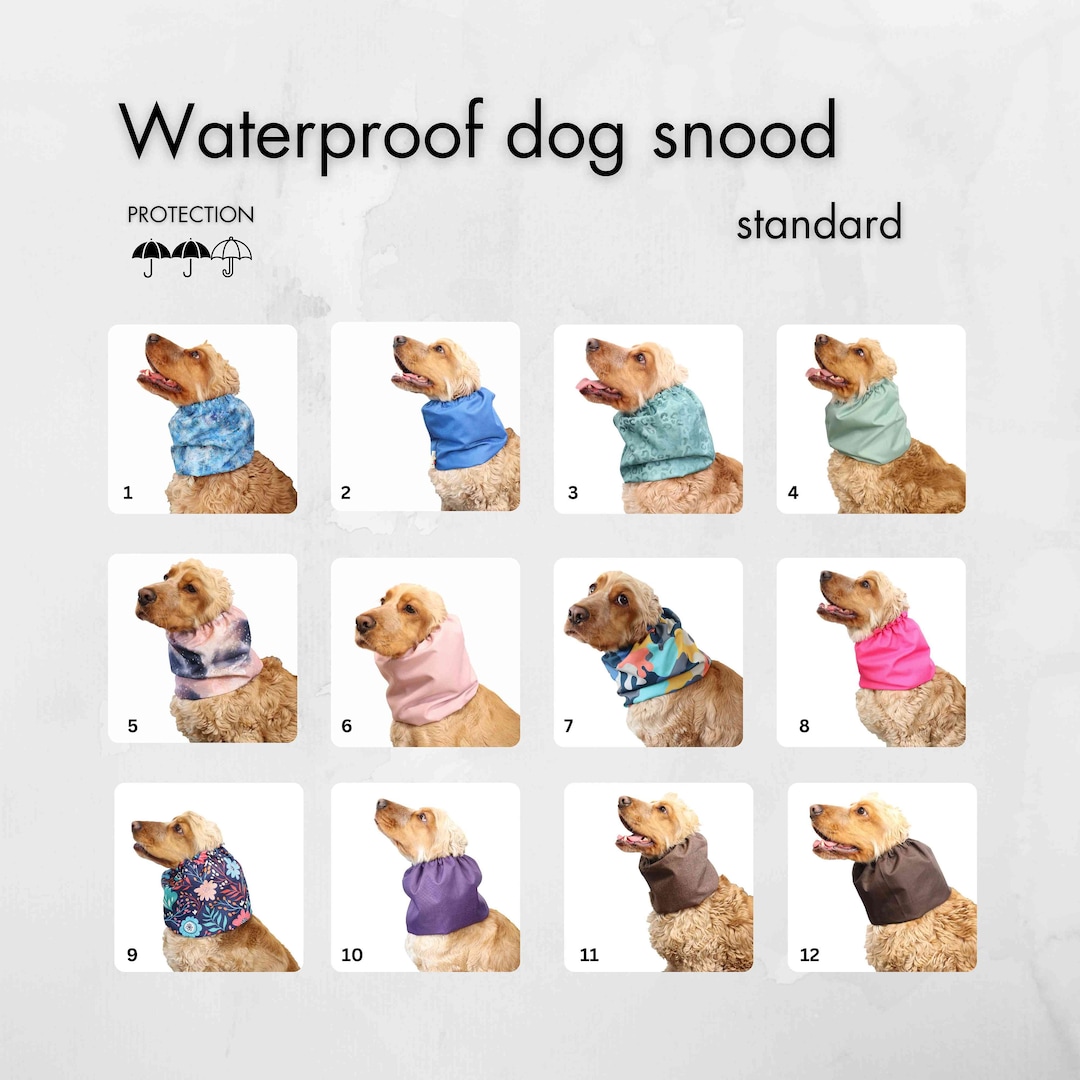 Waterproof Dog Snood | Cocker Spaniel Snood | Basset Snood | Cavalier ...