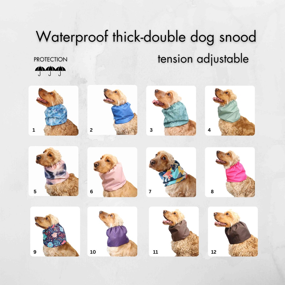 Waterproof Adjustable Dog Snood | Thick - Double Cocker Spaniel Snood ...