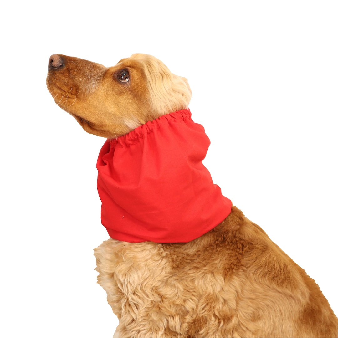 Red Cotton Dog Snood Summer Snood for Dog Handmade Cocker Spaniel Snood ...