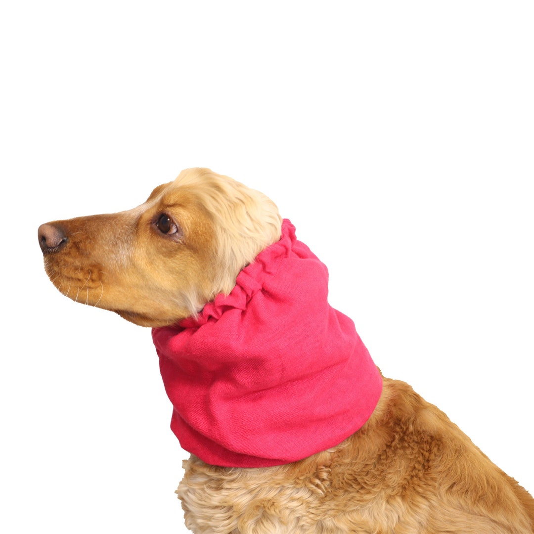 Linen Dog Snood | Red Summer Snood for Dog | Handmade Cocker Spaniel ...