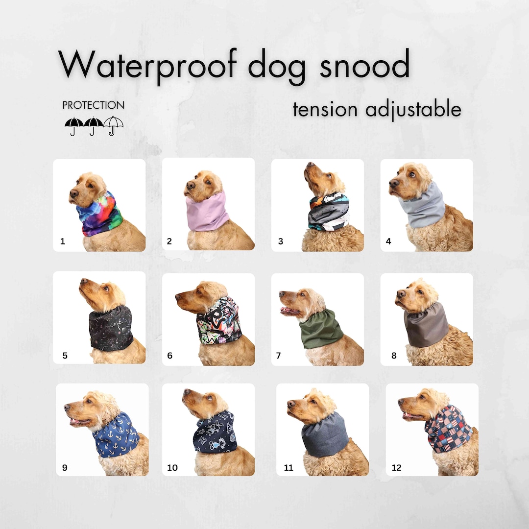 Waterproof Tension Adjustable Dog Snood | Cocker Spaniel Snood ...