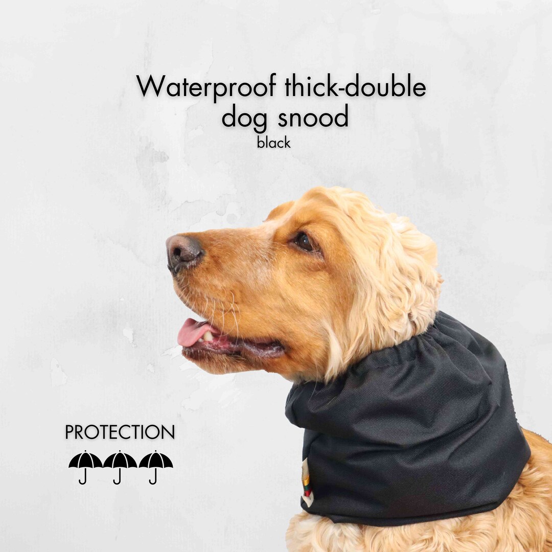 Black Waterproof Thick Dog Snood | Cocker Snood | Cavalier Ear Cover ...