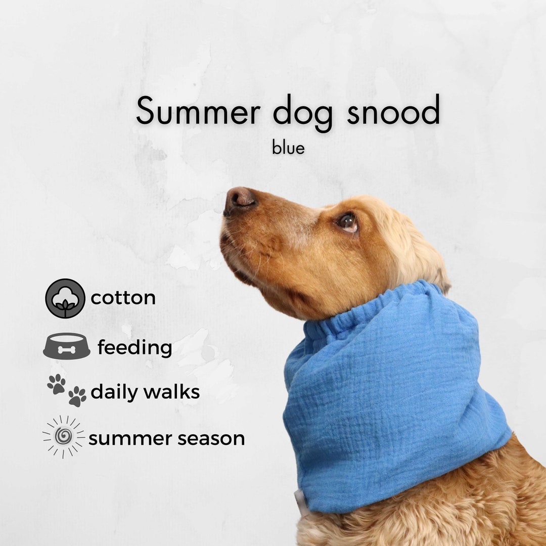 Cotton Blue Dog Snood | Handmade Summer Dog Snood | Cocker Spaniel ...